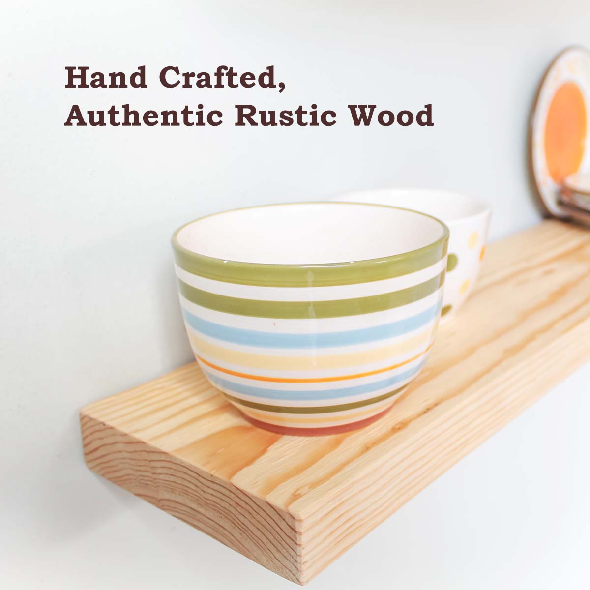 The Caroline (Natural) - Wooden Floating Shelves - Natural Rustic Home ...